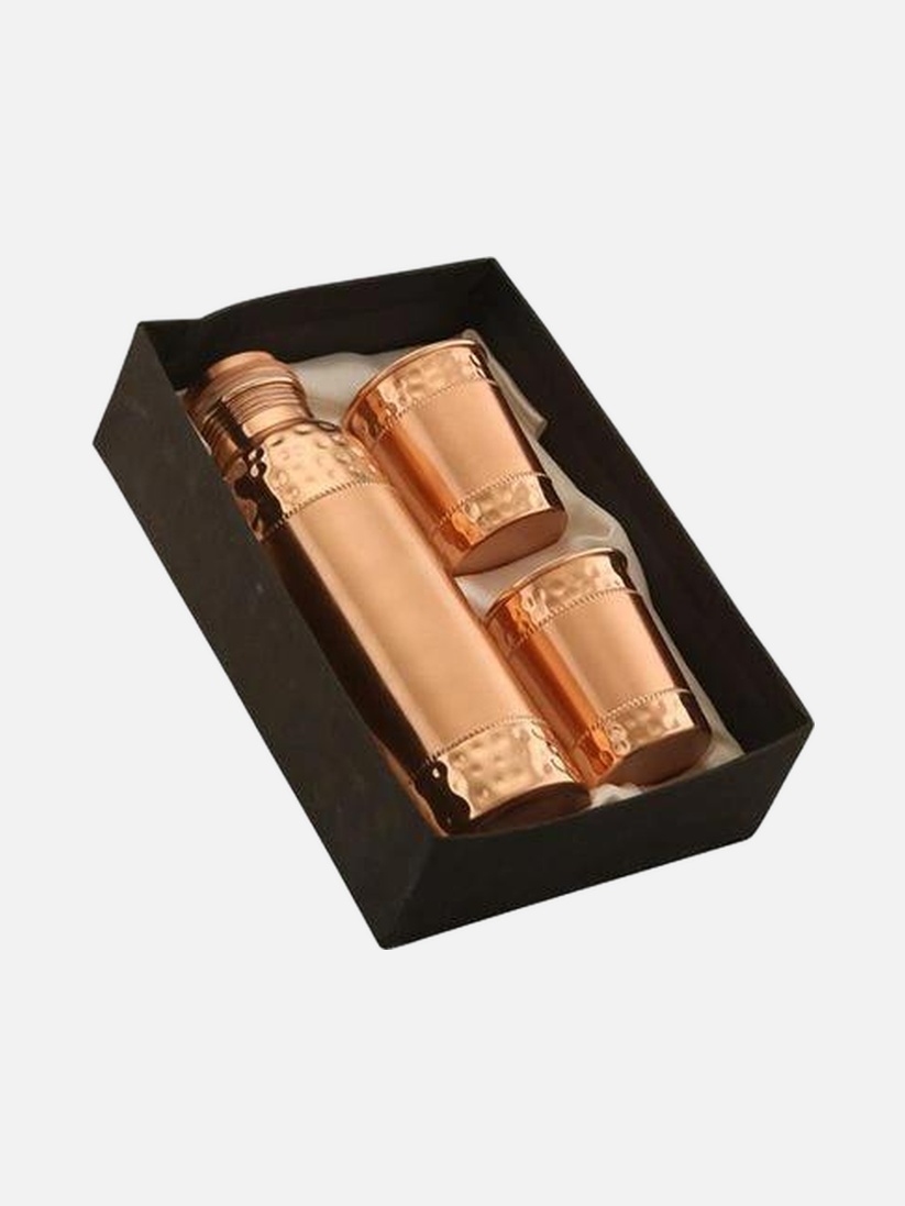 Classic Copper Bottle & Glass Set